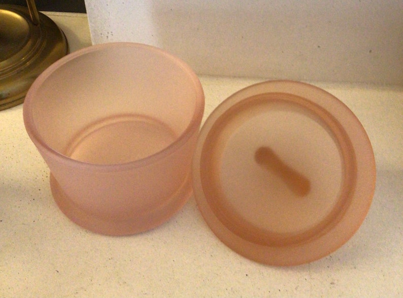 Umbra Pink Satin Glass Dresser Vanity Jar or Trinket Dish - Etsy