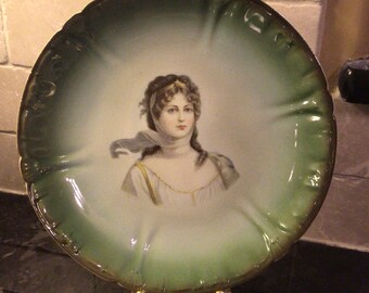 Antique FRANZ ANTON MEHLEM Royal Bonn Portrait Plate Germany Queen ...