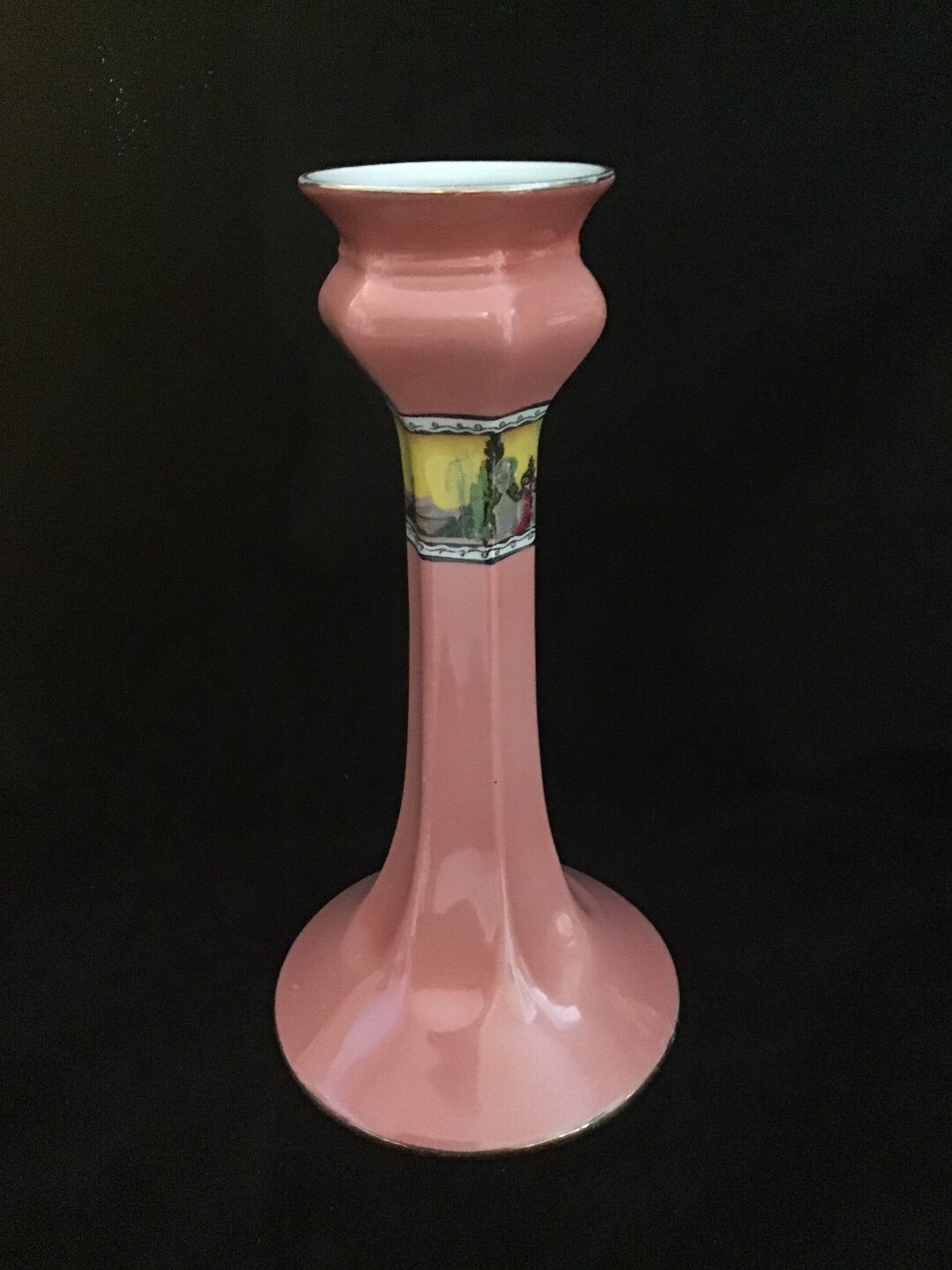 Grimwades Winton Ware Pink Art Deco Candlestick - Etsy