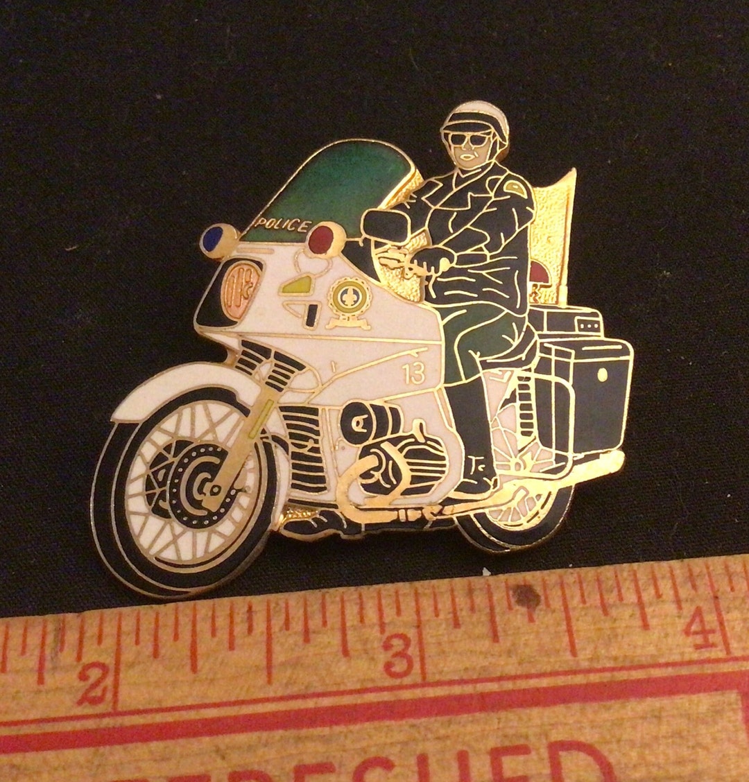 Police Motorcycle Pin - Etsy