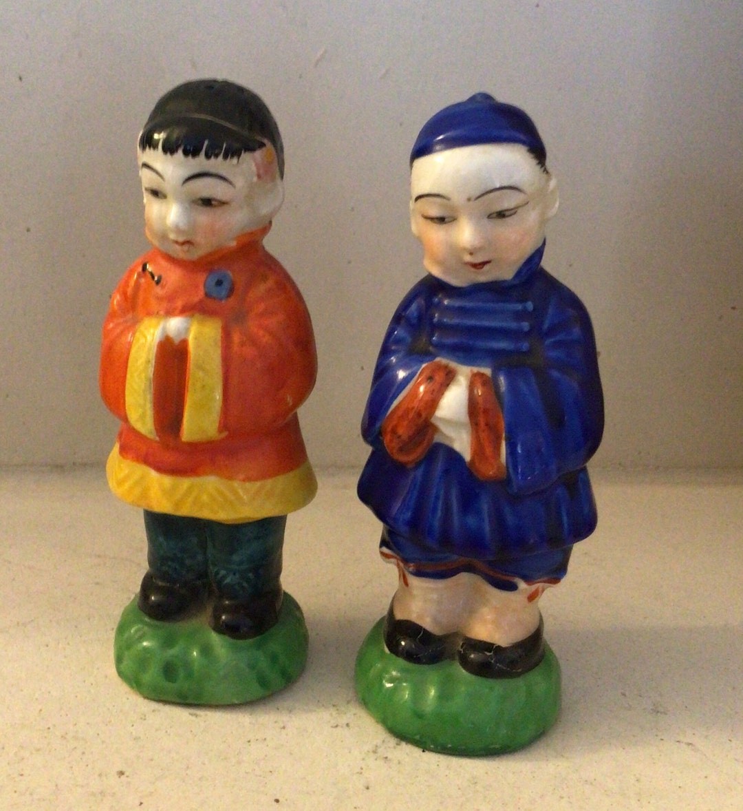 Chinese Asian Boy and Girl Couple Salt and Pepper Shakers - Etsy