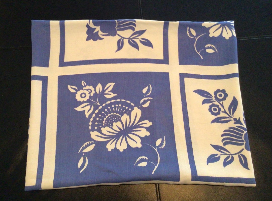 Periwinkle Blue and White Floral Tablecloth - Etsy