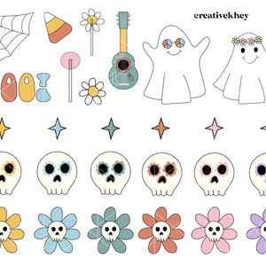Hippie Halloween Clipart, Groovy Halloween Clipart, 60's Clipart, Retro ...
