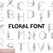 Cute Floral Alphabet Clipart, Simple Floral Font, Botanical Alphabet ...