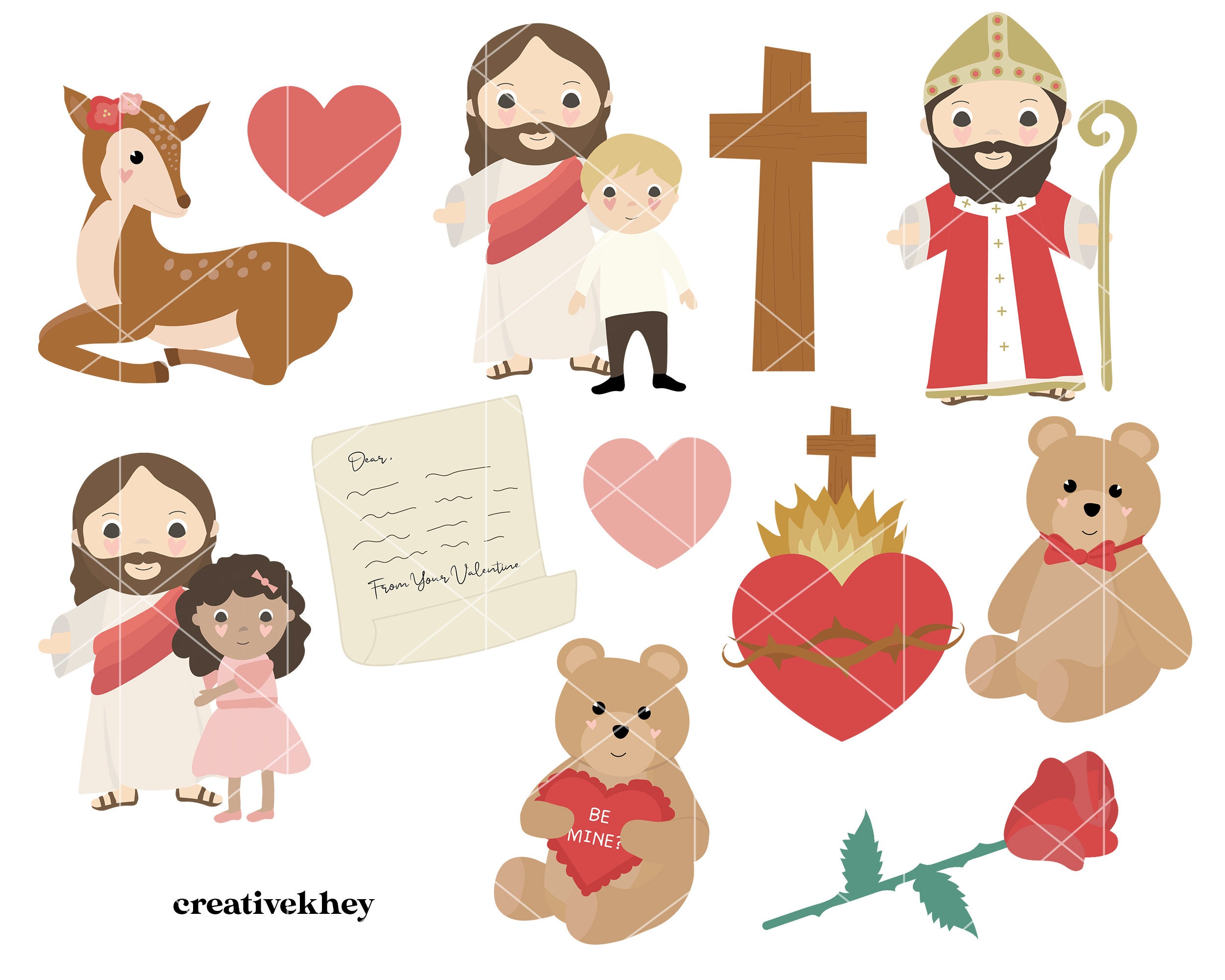 St Valentine Clipart, Religious Valentine Clipart, Sacred Heart of ...