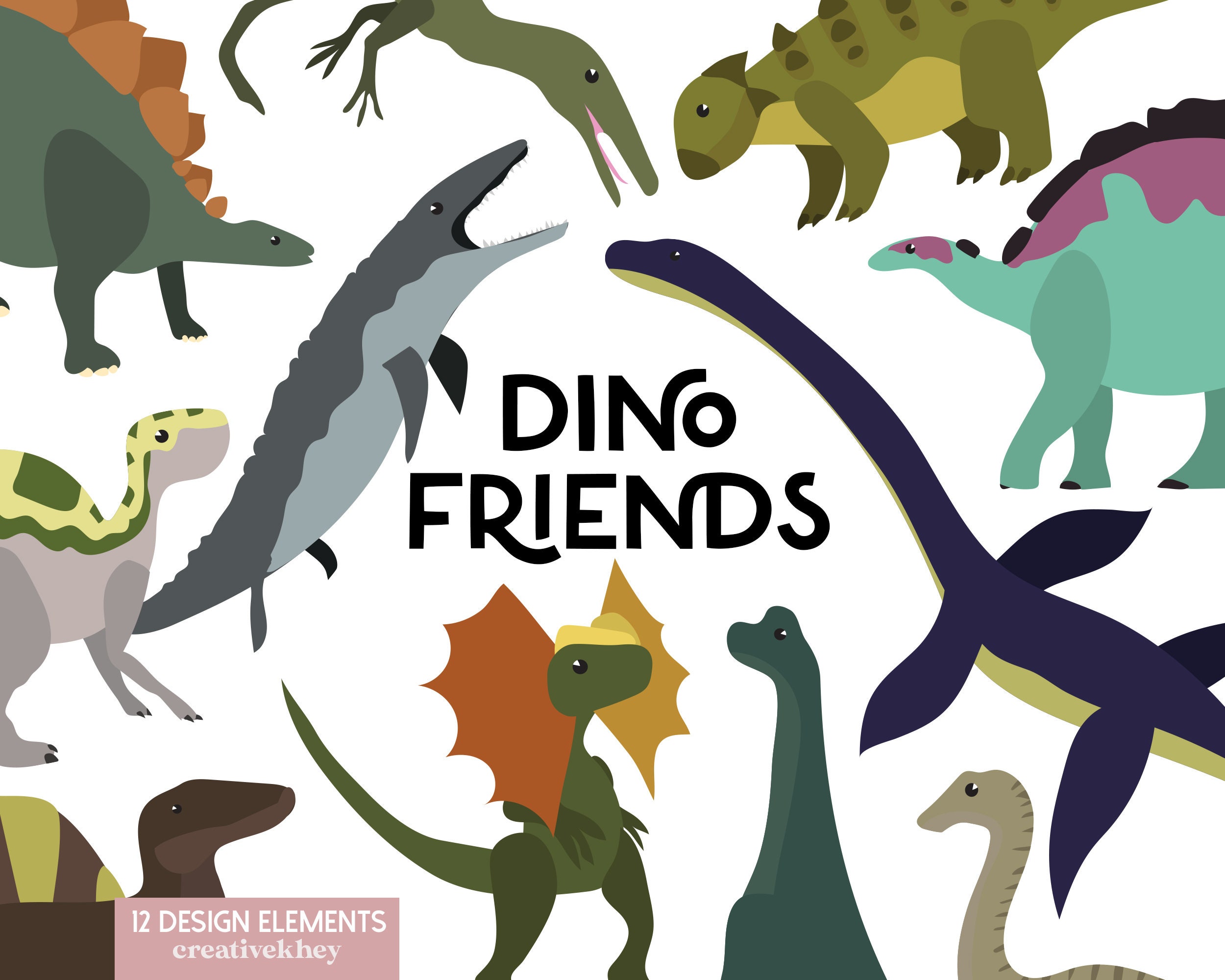 Cute Dinosaur Clip Art, Dinosaur Clipart, Stegosaurus Clipart, Dino ...