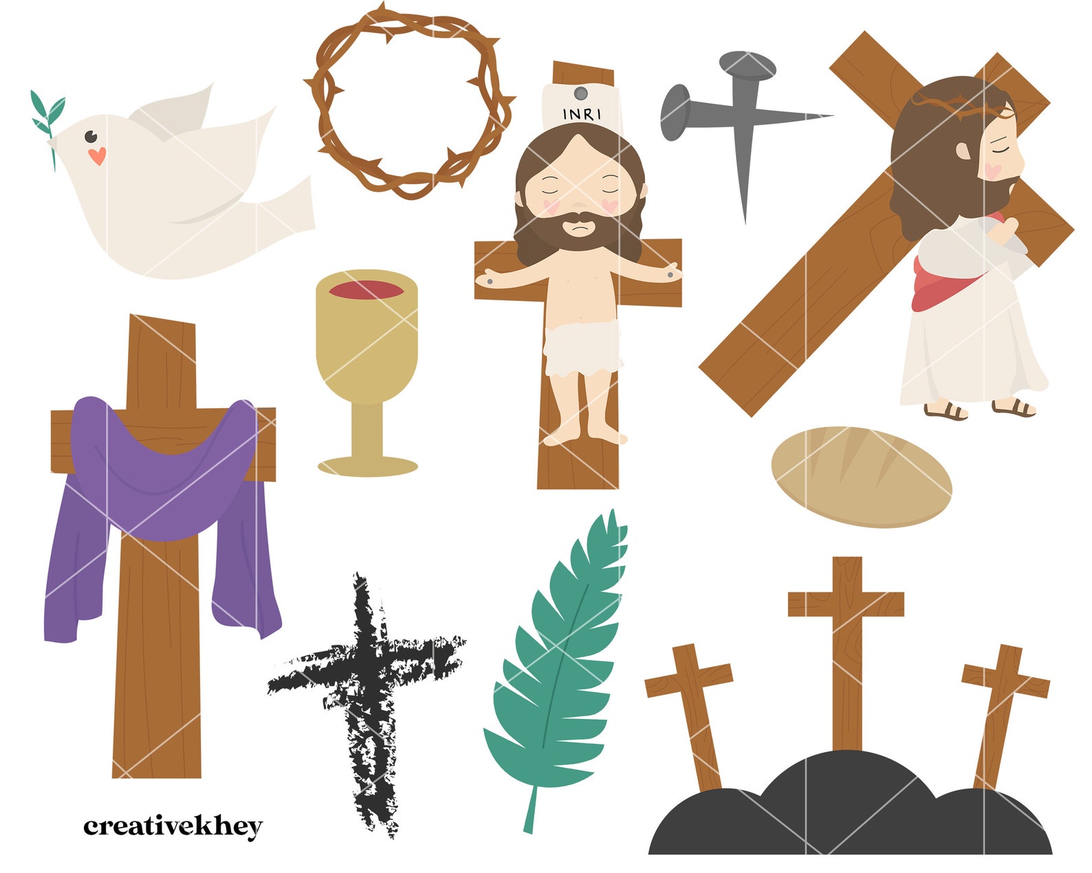 Lent Clipart, Images of Lent, Palm Sunday, Ash Wednesday, Crown of ...