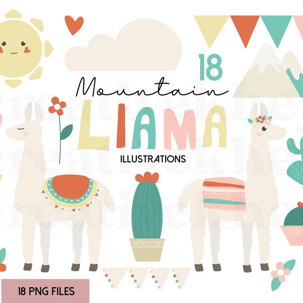 Llama Clipart - Etsy