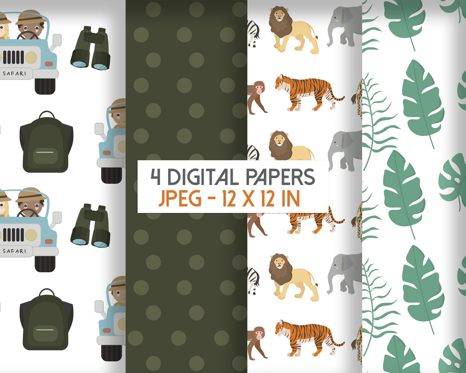 Safari Animal Clipart, Jungle Animals Clipart, Safari Birthday, Jungle ...