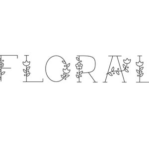 Cute Floral Alphabet Clipart, Simple Floral Font, Botanical Alphabet ...