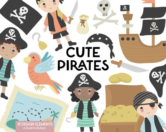 Cute Pirates Clipart Pirate Party Clipart Pirate Ship PNG - Etsy
