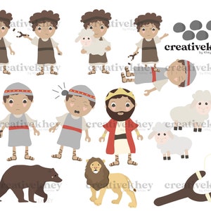 David and Goliath Clipart, Bible Story Clipart, Sunday School Clipart ...
