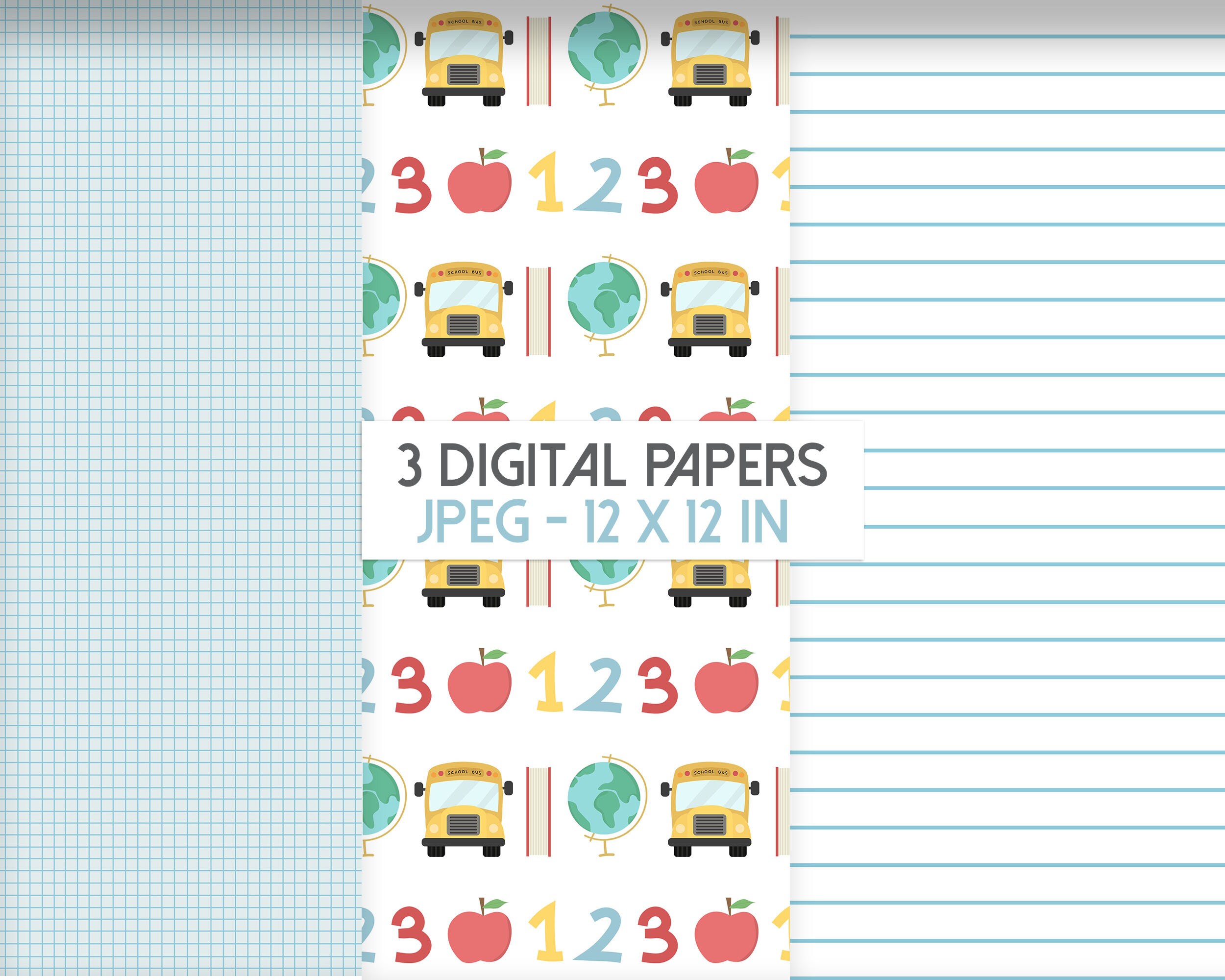 Back to School Png, School Doodle Clipart, School Digital Paper ...