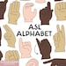 ASL Alphabet Clipart, American Sign Language PNG - Etsy