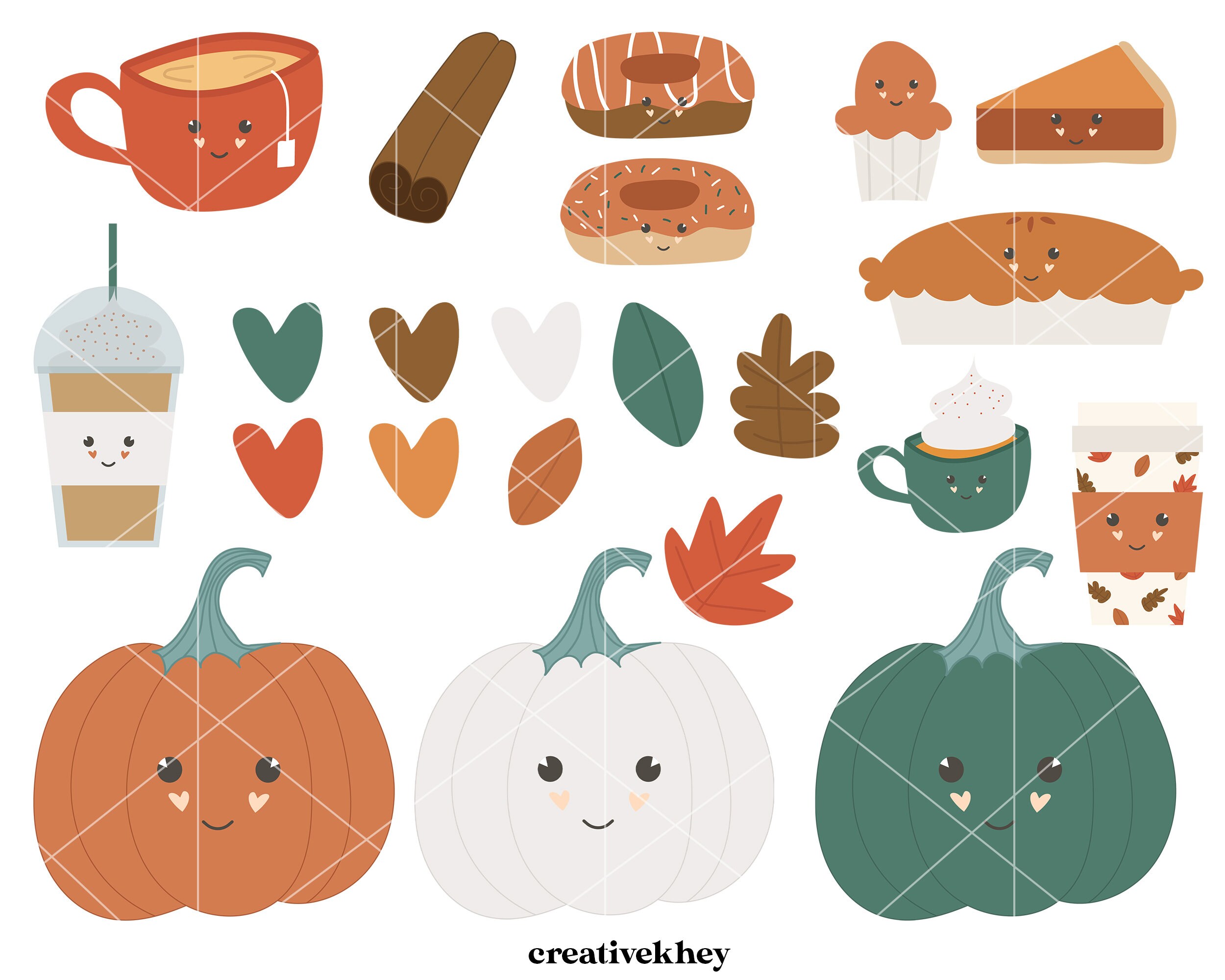 Pumpkin Spice Clipart, Cozy Fall Clipart, Fall PNG, Autumn Coffee Cup ...