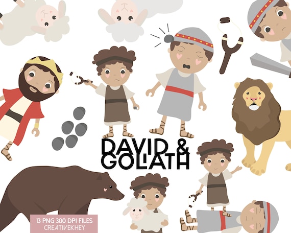 David and Goliath Clipart Bible Story Clipart Sunday School - Etsy ...