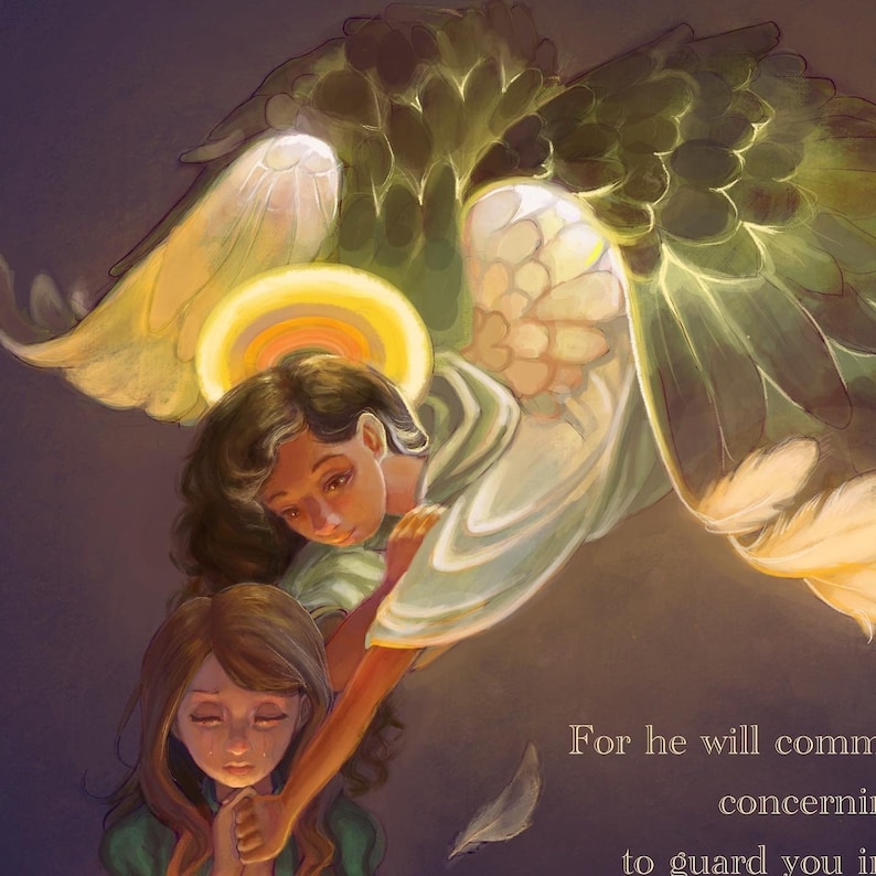 Guardian Angel - Christian - Holy Art - Angel - Wallpaper - Digital ...