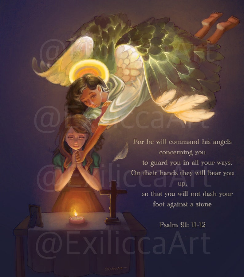 Guardian Angel - Christian - Holy Art - Angel - Wallpaper - Digital ...