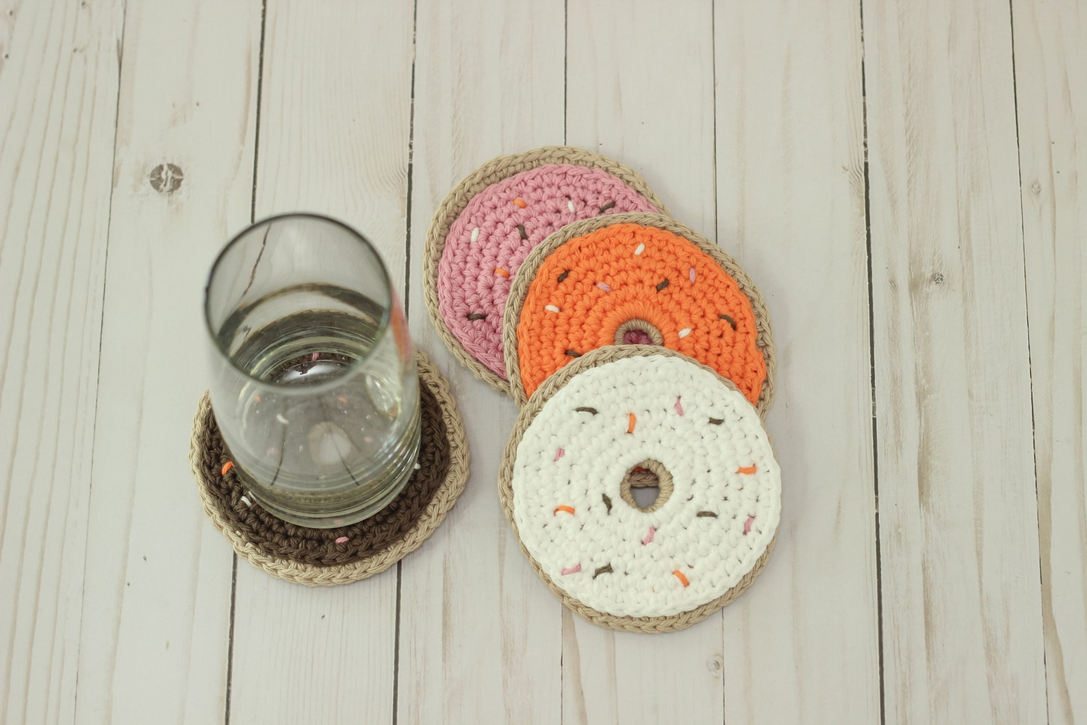 Donut Coasters Crochet Donut Coffee Cup Coasters Doughnut | Etsy