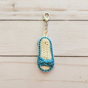 Sandal Keychain Crochet Summer Sandal Charm Beach House - Etsy