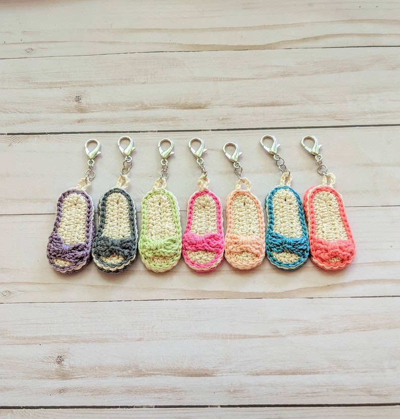 Sandal Keychain Crochet Summer Sandal Charm Beach House - Etsy