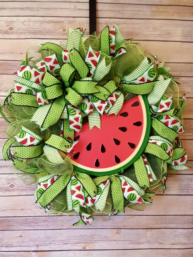 Summer Watermelon Wreath For Front Door Watermelon Wreath Etsy