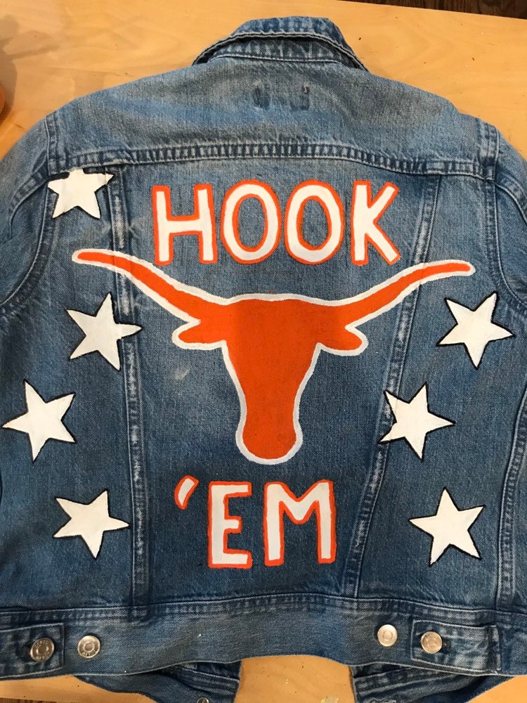 Custom Painted Jean Jacket - University of Texas - Etsy