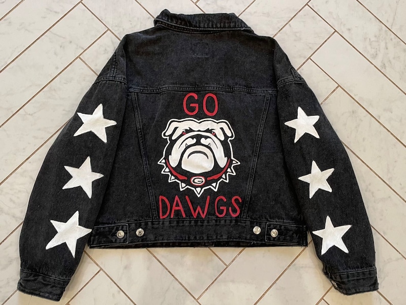 Custom Painted Jean Jacket - University of Georgia - Etsy