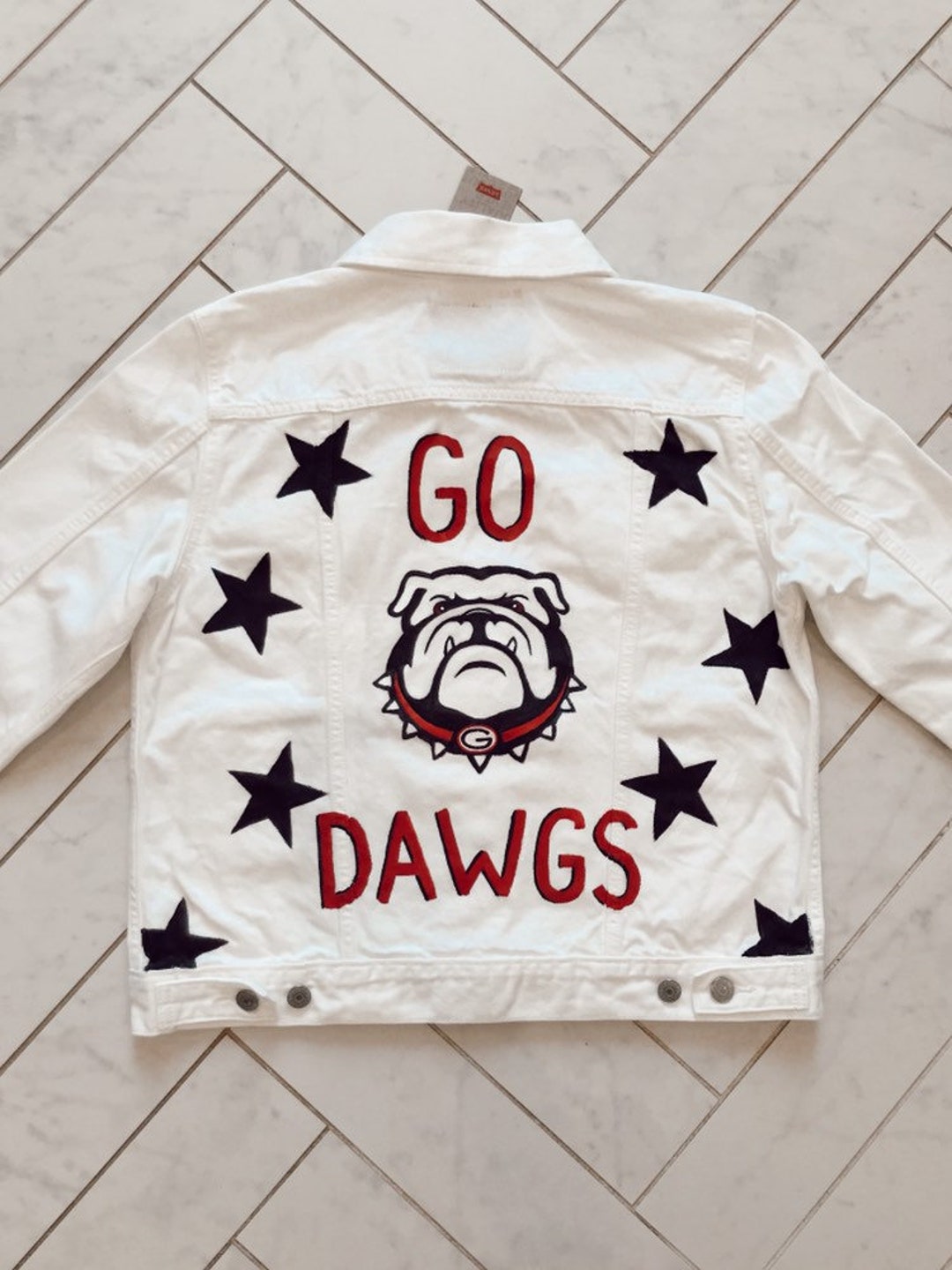 Custom Painted Jean Jacket - University of Georgia - Etsy