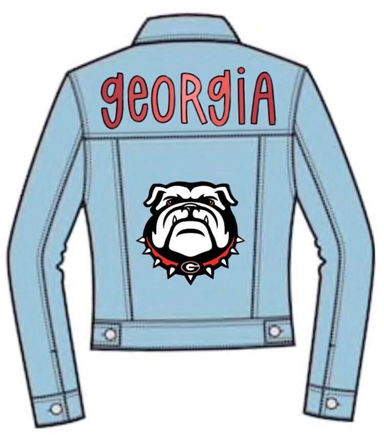 Custom Painted Jean Jacket - University of Georgia - Etsy
