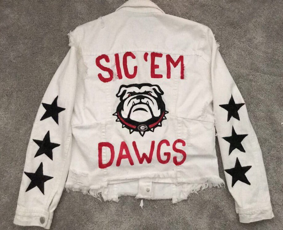 Custom Painted Jean Jacket - University of Georgia - Etsy