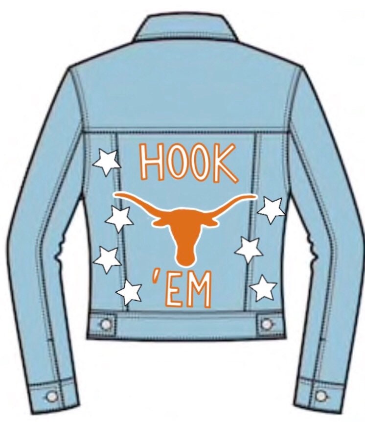 Custom Painted Jean Jacket University of Texas | Etsy