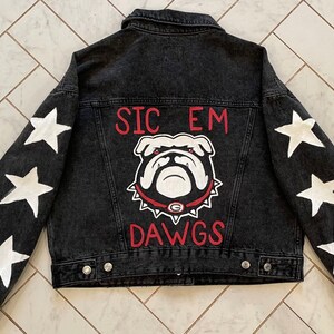 Custom Painted Jean Jacket - University of Georgia - Etsy