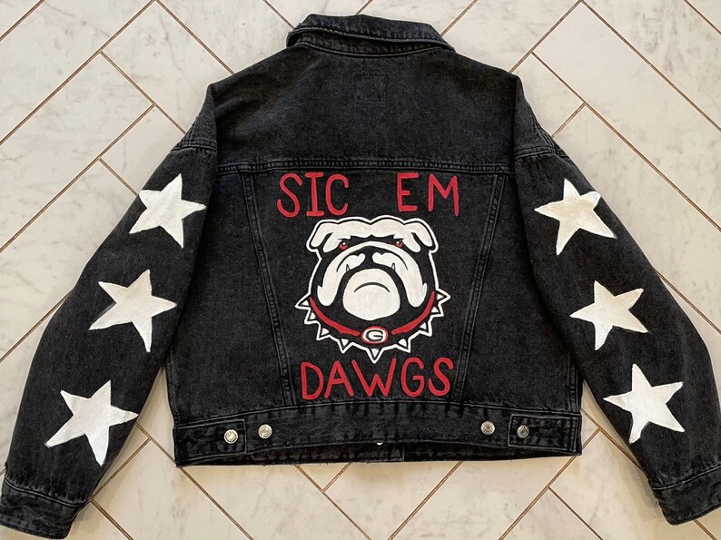 Custom Painted Jean Jacket - University of Georgia - Etsy