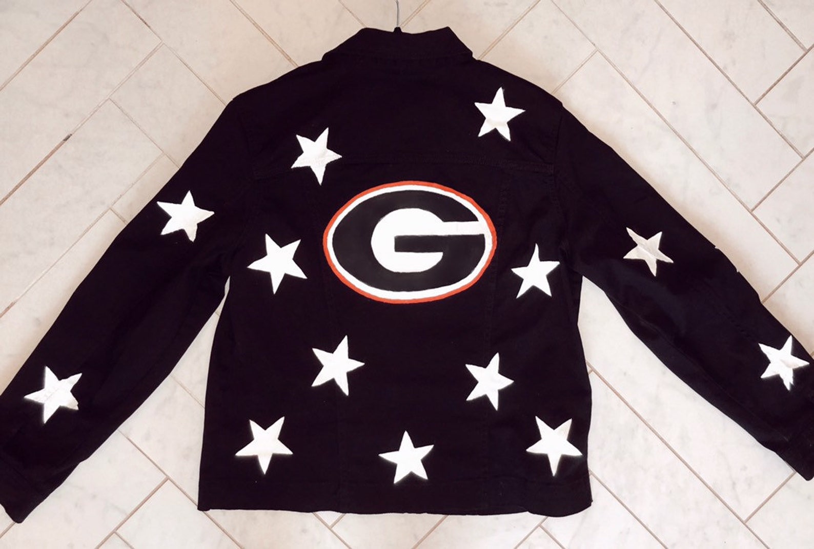 Custom Painted Jean Jacket - University of Georgia - Etsy
