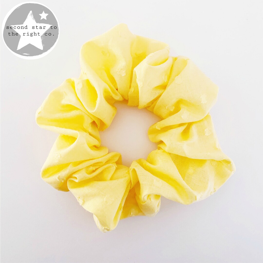 Swiss Dot Lemon Scrunchie / Swiss Dot Scunchie / Lemon Scrunchie ...
