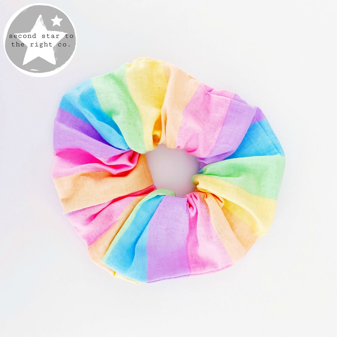 Rainbow Pastel Scrunchie / Rainbow Scunchie / Pastel Scrunchie / Stripe ...