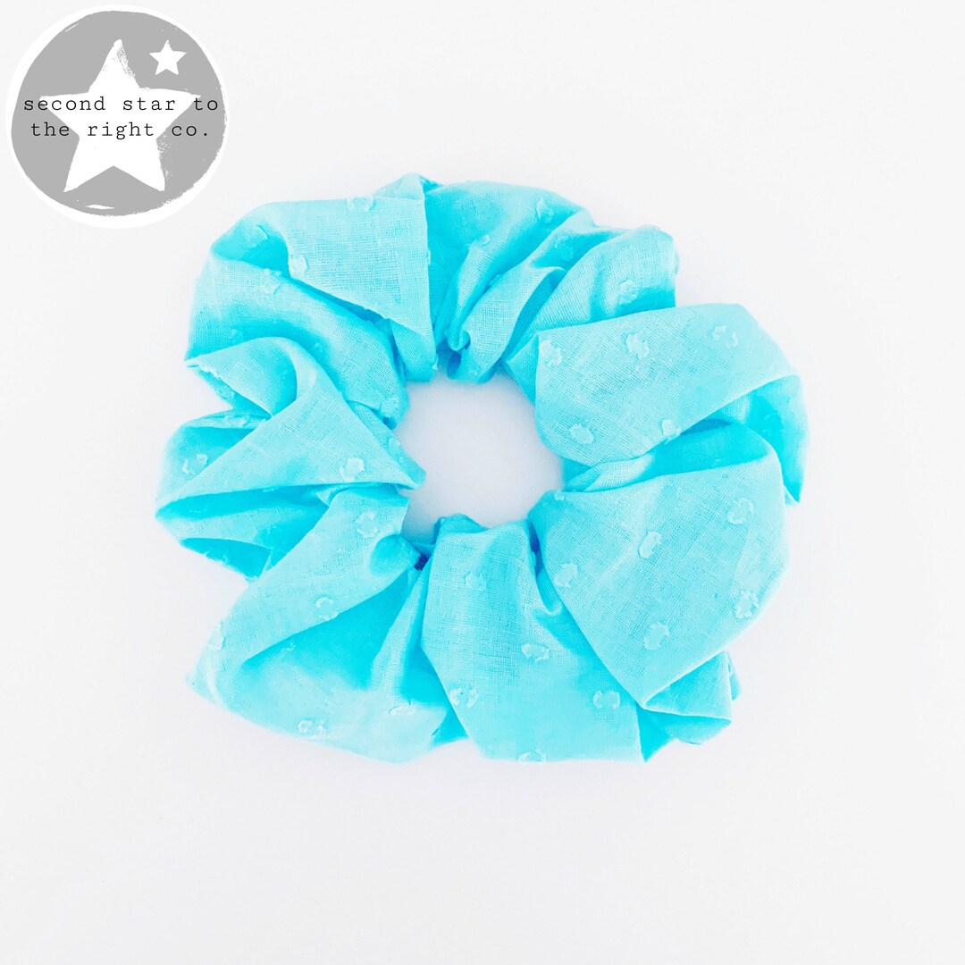 Swiss Dot Blueberry Scrunchie / Swiss Dot Scunchie / Blue Scrunchie ...