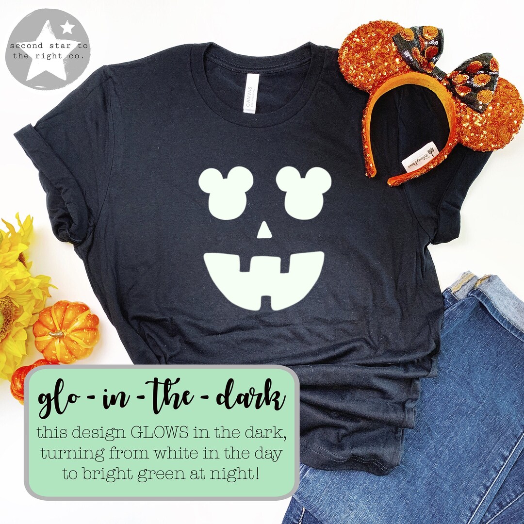 Mickey Pumpkin Glo-in-the-dark Shirt / Glow in the Dark Halloween Shirt ...
