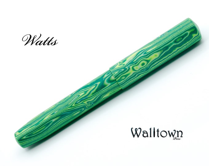 Goblin Micarta Cross-cut Pattern Brass Accent Watts Model 6 Jowo ...