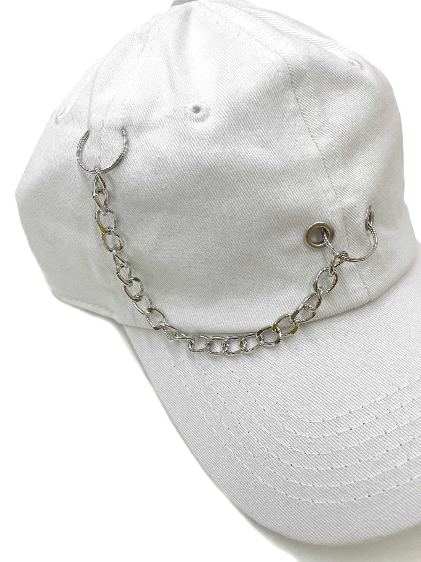 White Cap With Chain White Cap White Hat Womens White Hat - Etsy