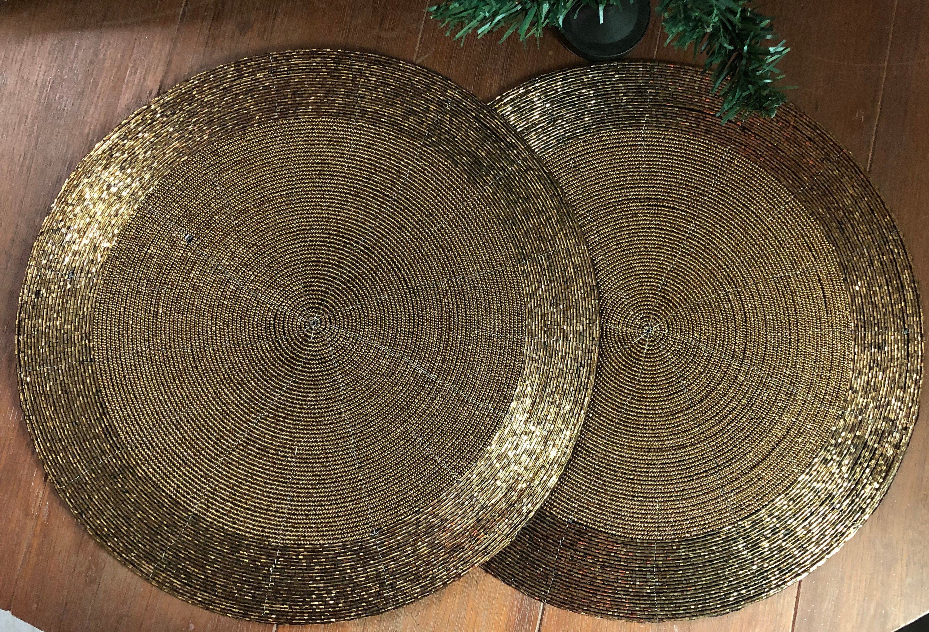 Antique Gold Table Mats Set of 4 Handmade Antique Golden | Etsy