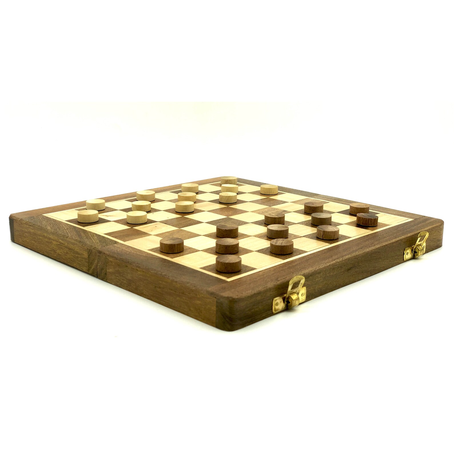 Wooden Draughts/ Checkers Set Folding Travel Magnetic - Etsy