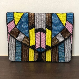 Handmade Beaded Sequin Clutch Bag: Multi Colored Evening Party Bag With ...