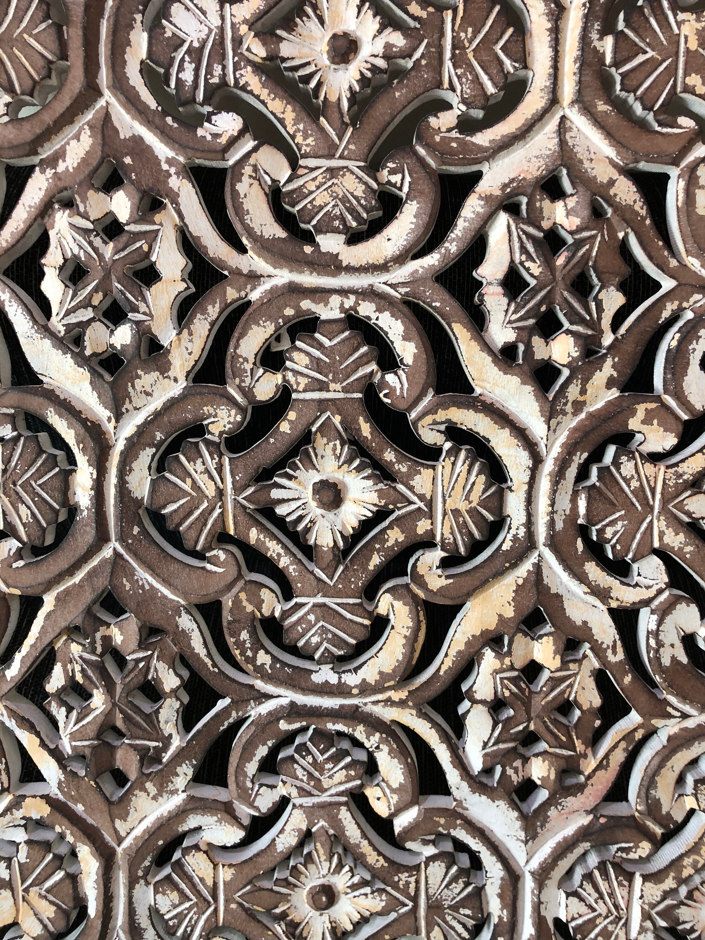 24 Hand Carved Floral Motif Wall Hanging Wooden Panel | Etsy