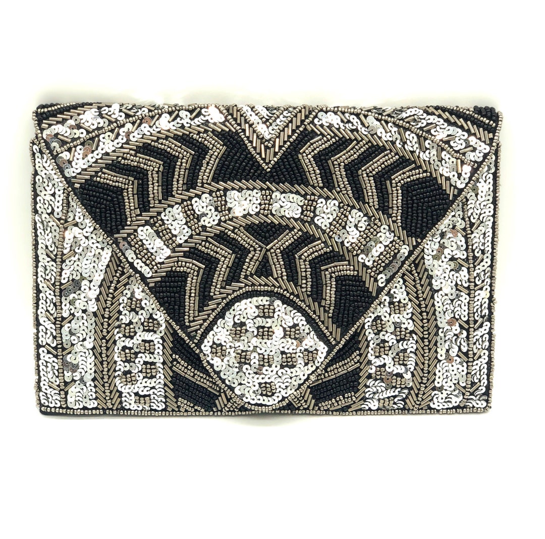 Handmade Beaded Multi Colored Evening Clutch Bag, Modern Clutch Bag ...