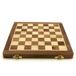 Wooden Draughts/ Checkers Set, Folding Travel Magnetic Checkers Board ...