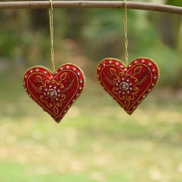 Red Heart Ornament - Etsy