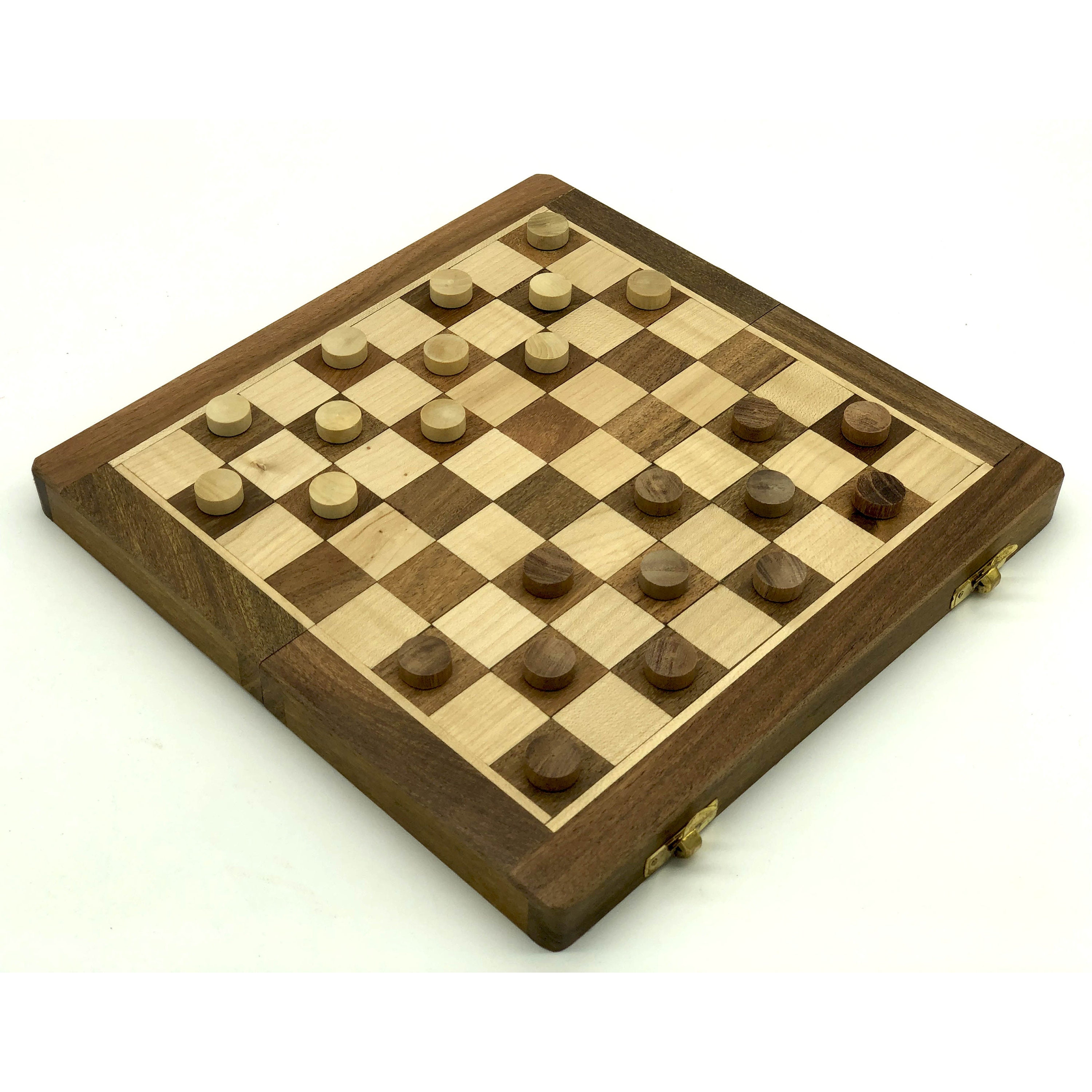 Wooden Draughts/ Checkers Set Folding Travel Magnetic - Etsy
