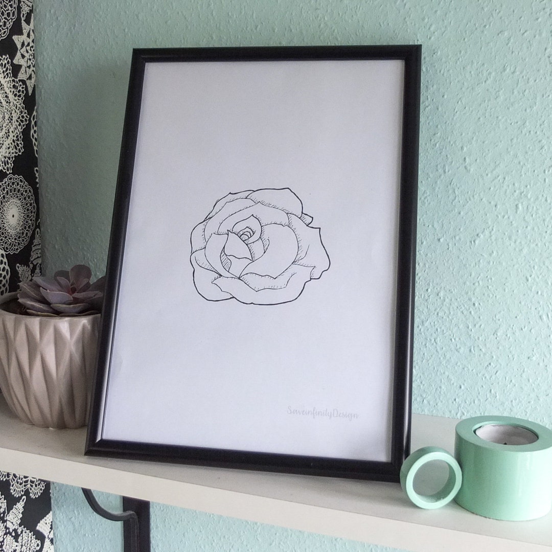 White Rose PDF Printable - Etsy